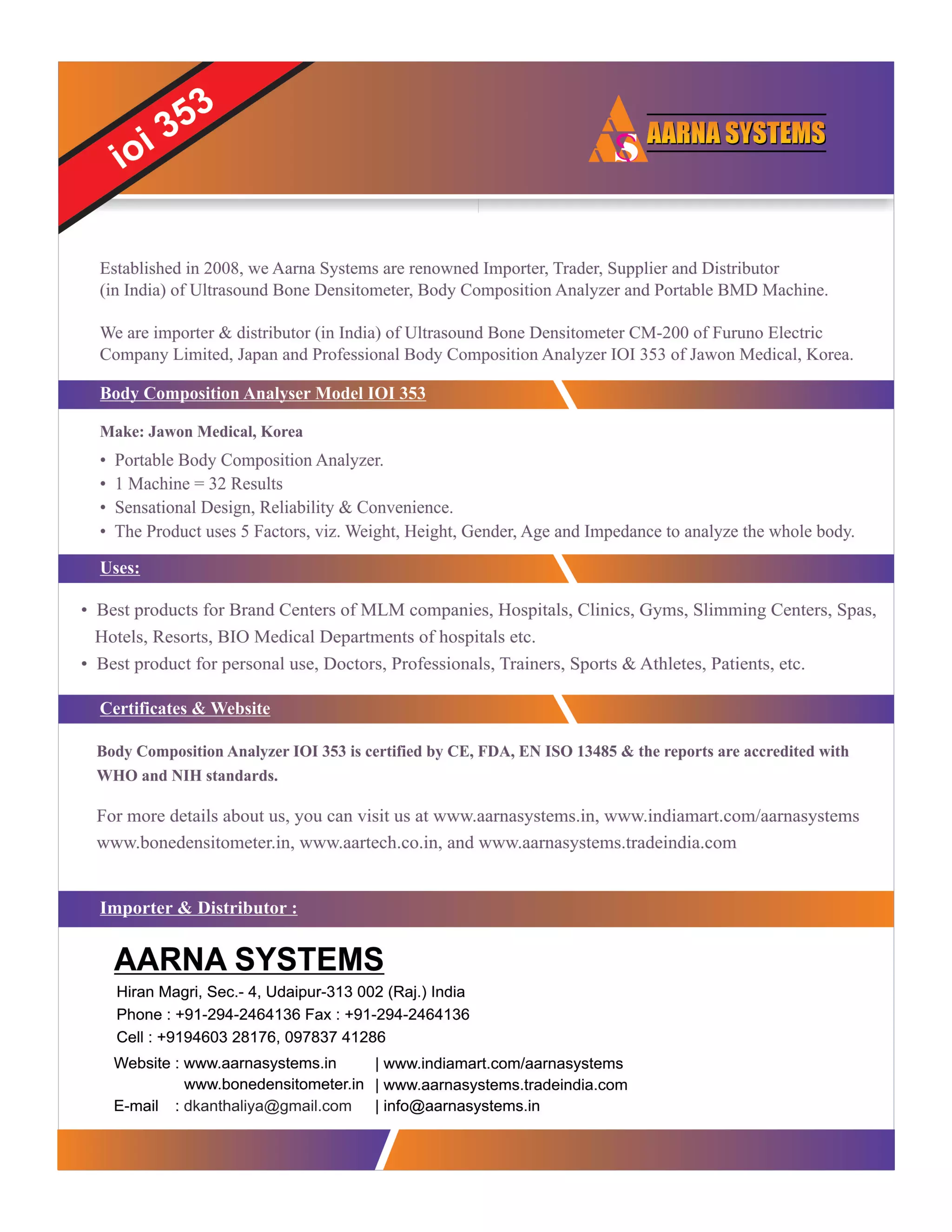 Body composition analyzer ioi 353 | PDF