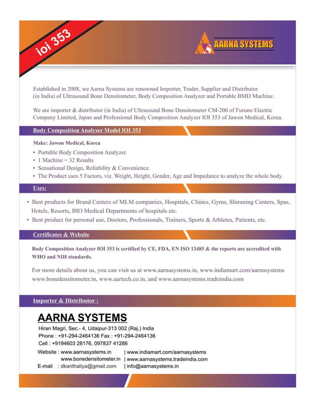 Body composition analyzer ioi 353 | PDF