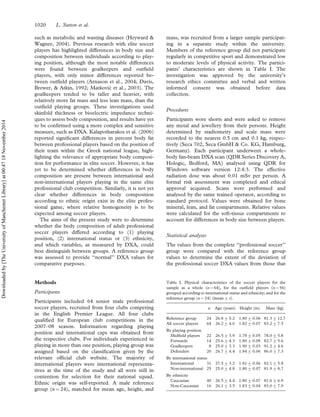 Body composition of english premier league soccer players | PDF