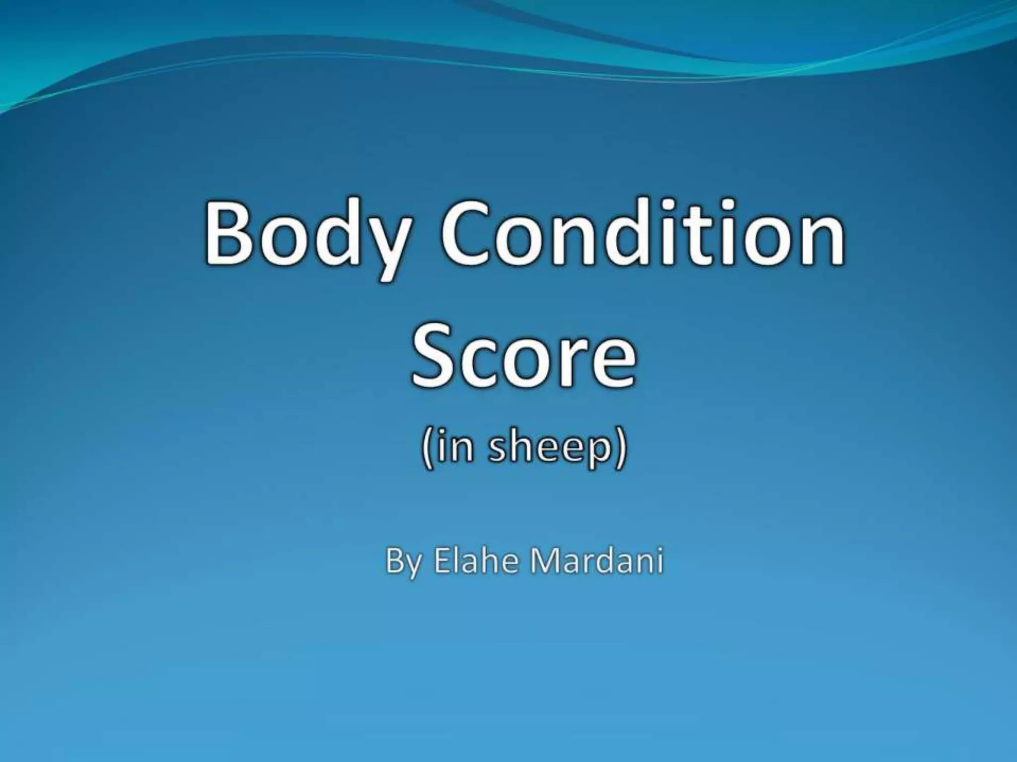 Body condition score | PDF