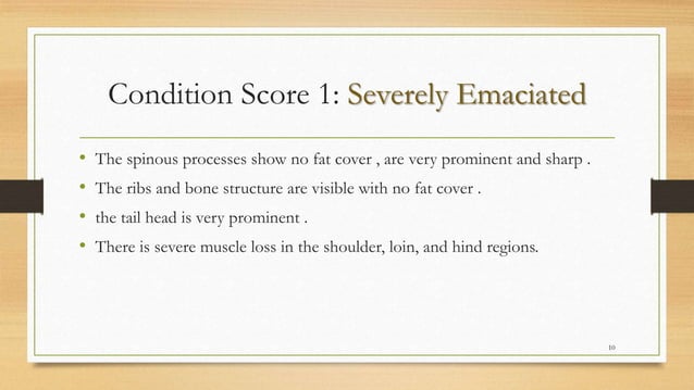 Body condition scoring (bcs) | PPTX