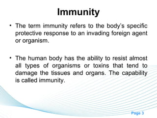 Body defense mechanism and immunity | PPT
