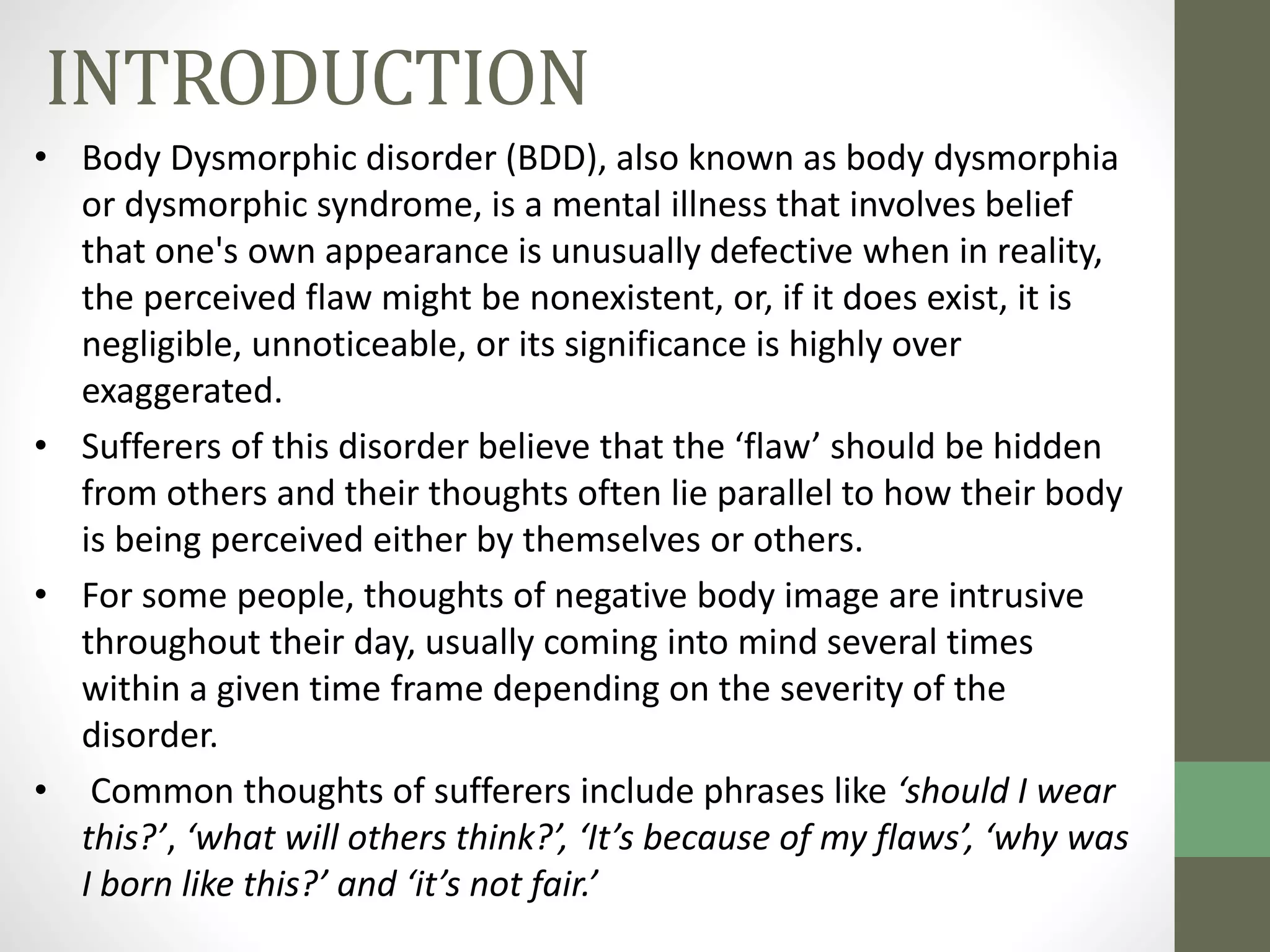 Body Dysmorphic Disorder | PPTX