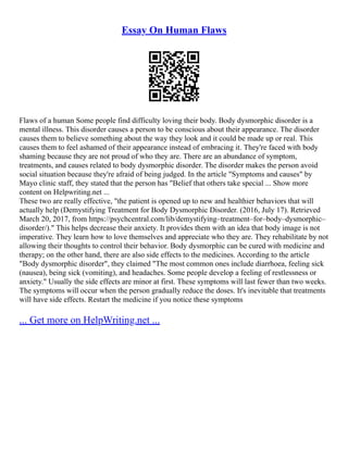 Body Dysmorphic Disorder (OCD) | PDF