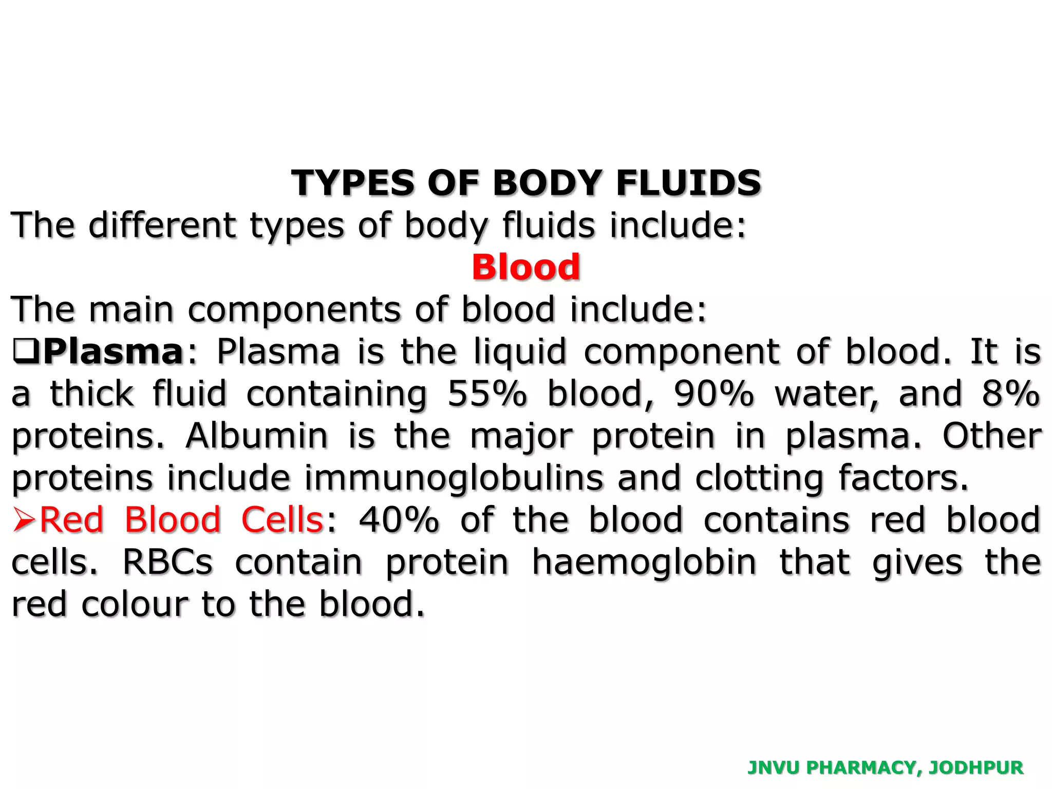 BODY FLUIDS | PPTX