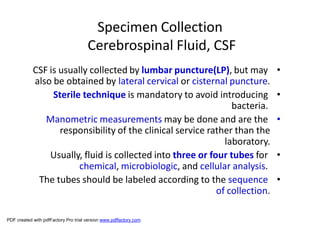 BODY FLUID ANALYSIS FOR CELLULAR COMPOSITION: PROPOSED GUIDELINES | PDF