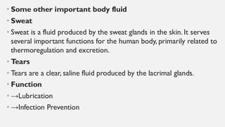 Body fluid and their functions in the body | PPT