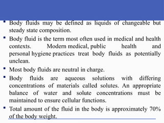Body fluid- Intracellular, Extracellular and Specilized fluids.pptx