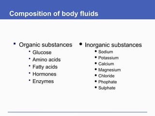Body fluid- Intracellular, Extracellular and Specilized fluids.pptx