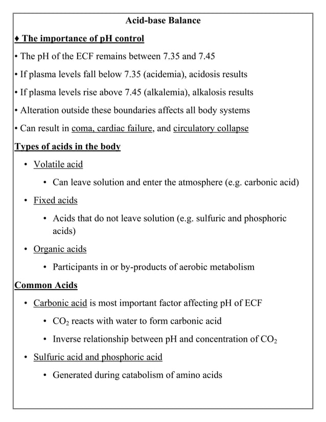 Acid-base Balance | PDF