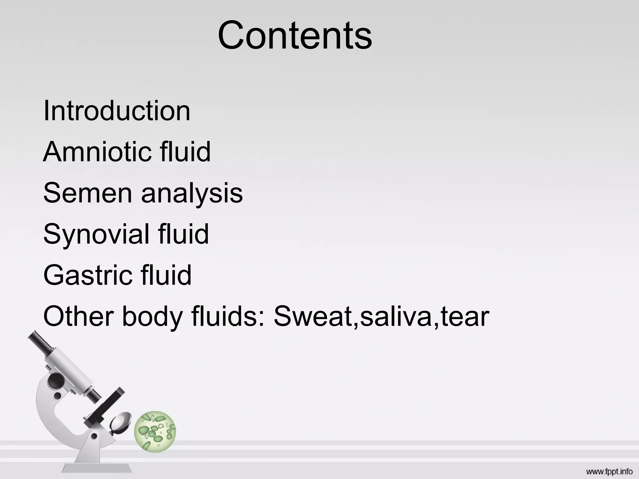 Body fluid analysis | PPT