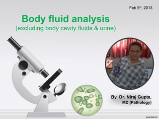 Body fluid analysis | PPT