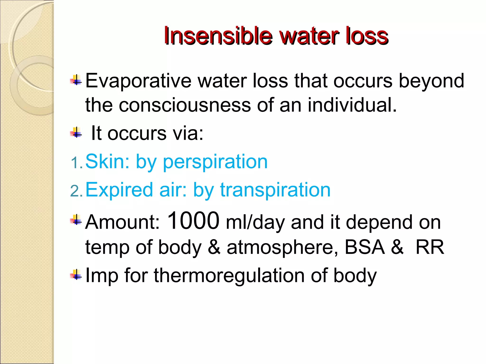 Body fluid compartments, daily water intake and | PPT