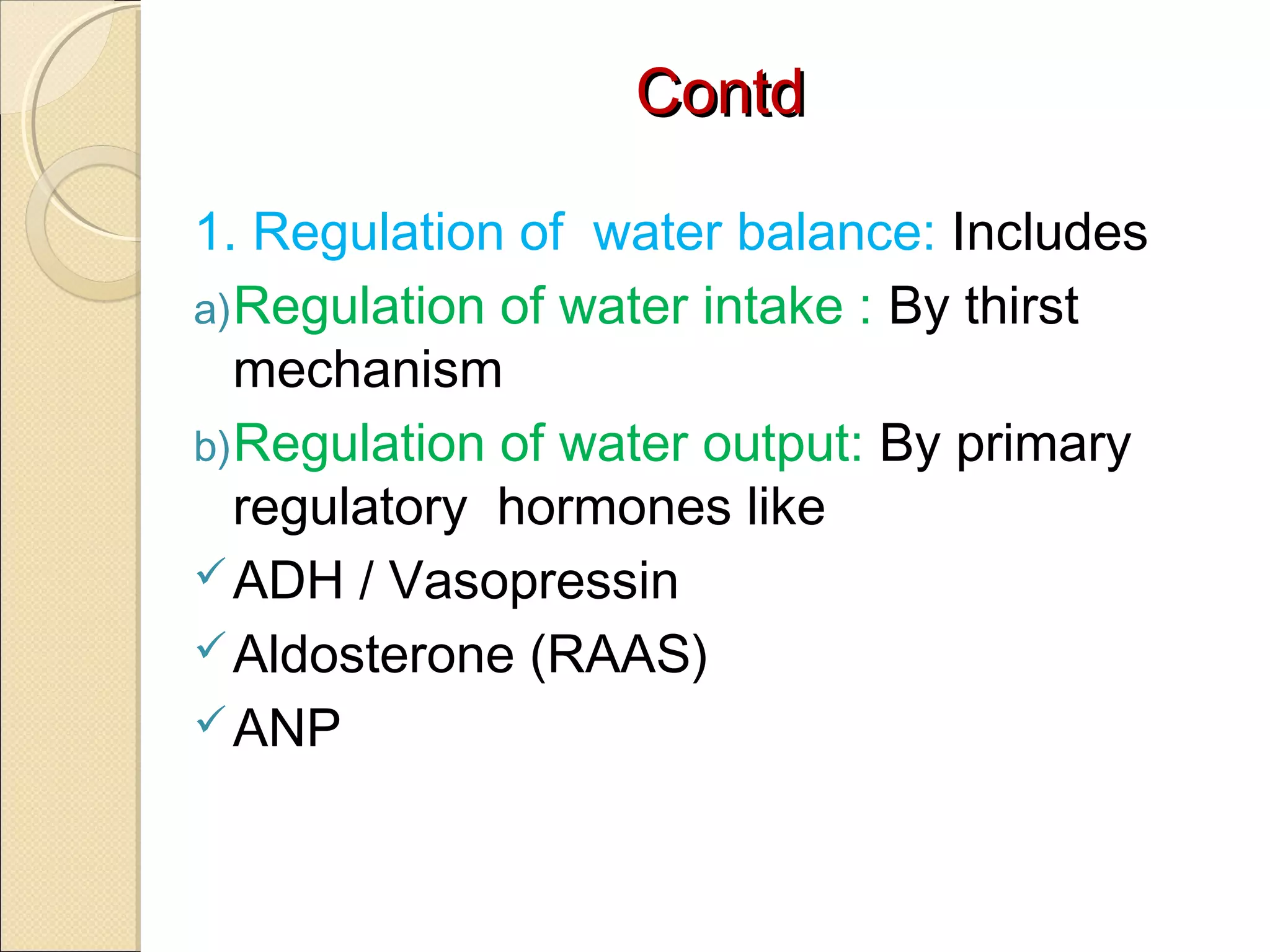Body fluid compartments, daily water intake and | PPT