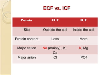 Body fluid compartments, daily water intake and | PPT