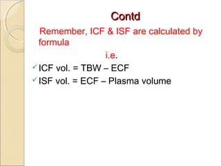 Body fluid compartments, daily water intake and | PPT