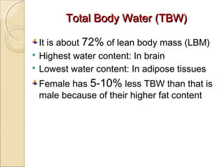 Total Body Water Percentage