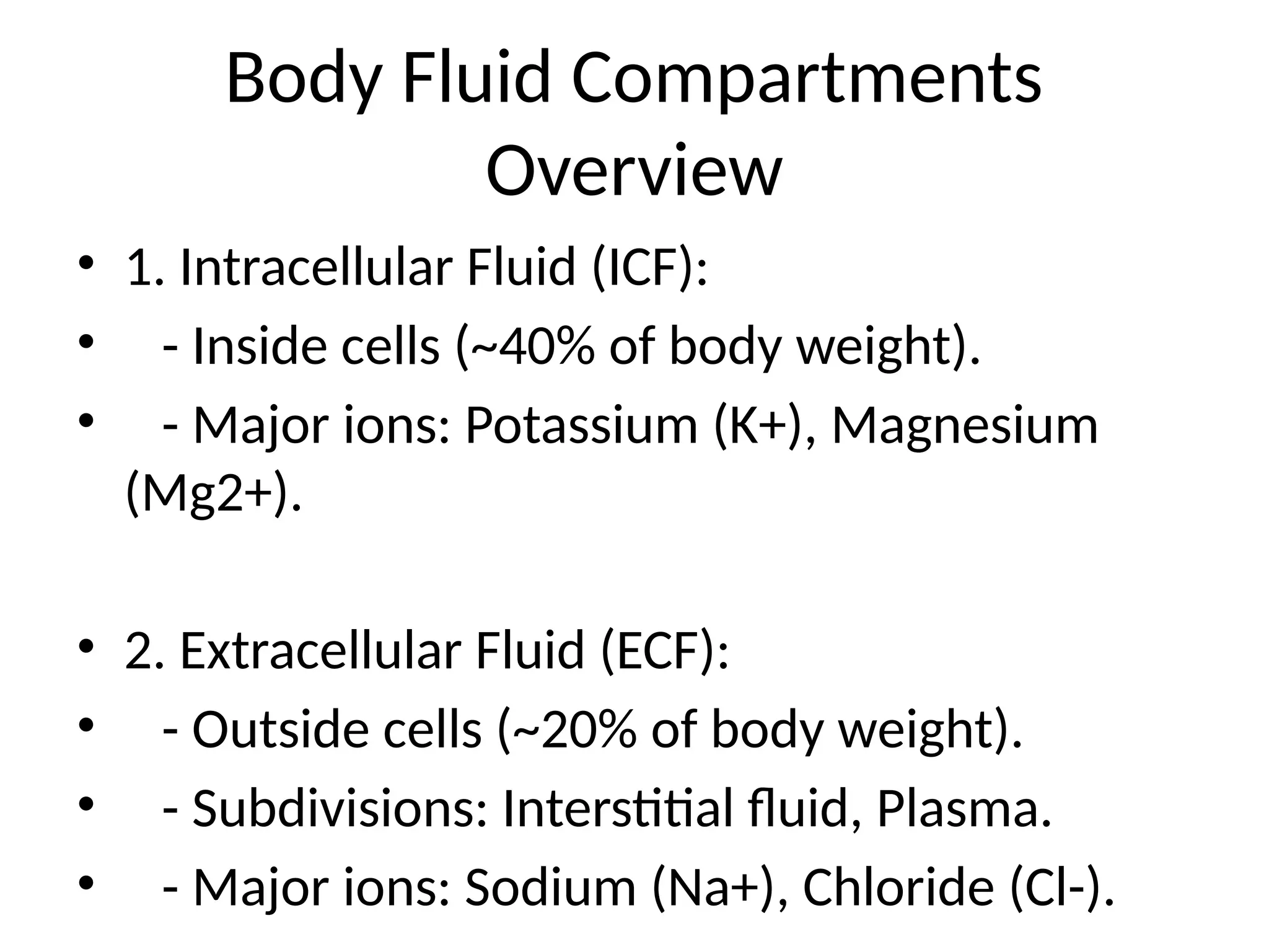 Body Fluid Compartments Presentation Pptx
