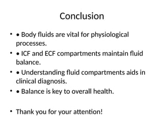 Body Fluid Compartments Presentation Pptx