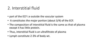 Body fluid & composition | PPTX | Chemistry | Science