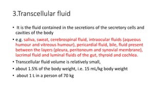 Body fluid & composition | PPTX | Chemistry | Science
