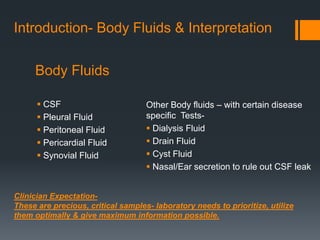 Body fluid interpretation | PPT
