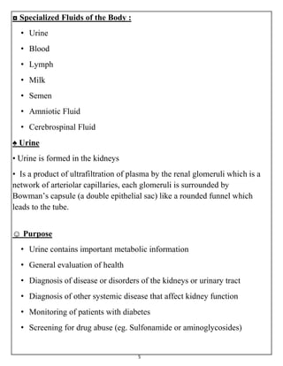 Body fluid ( the Urine ) Urinalysis | PDF
