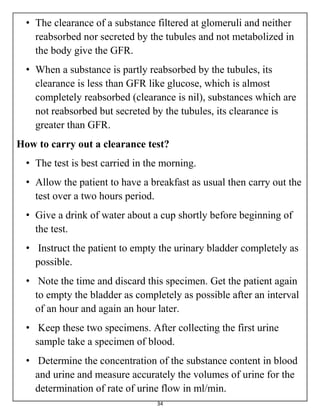 Urine Analysis and Kidney function tests | PDF