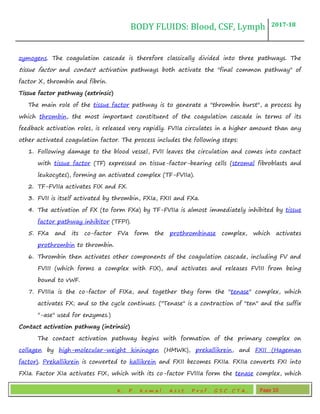 Body fluids- CSF, Lymph and Blood | PDF