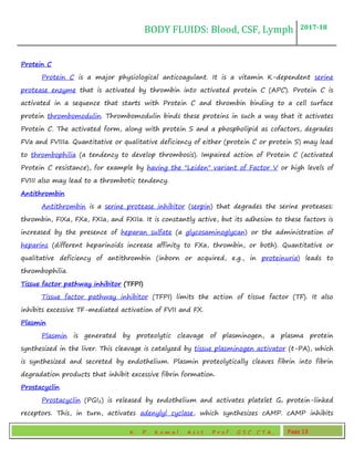 Body fluids- CSF, Lymph and Blood | PDF