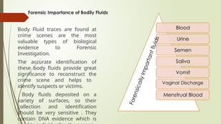 Body Fluids for forensic science analysis.pptx
