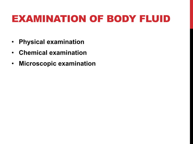 body fluids analysis - corrected - Copy.pptx | Blood Disorders ...