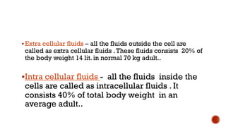 Body fluids and blood - Human Anatomy and Physiology 1st | PDF