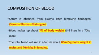 BODY FLUIDS, BLOOD, DISORDERS OF BLOOD.pptx
