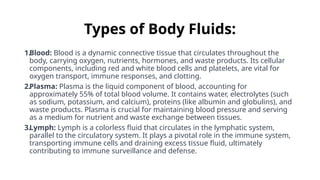 Body Fluids and Their Significance created by Rudal kumar | PPTX