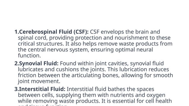 Body Fluids and Their Significance created by Rudal kumar | PPTX ...