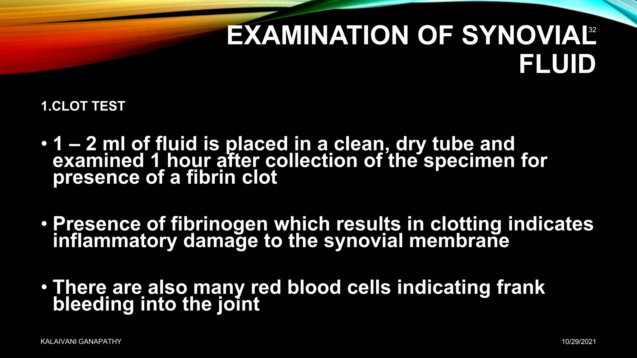 Body fluids & Synovial Fluid | PPTX