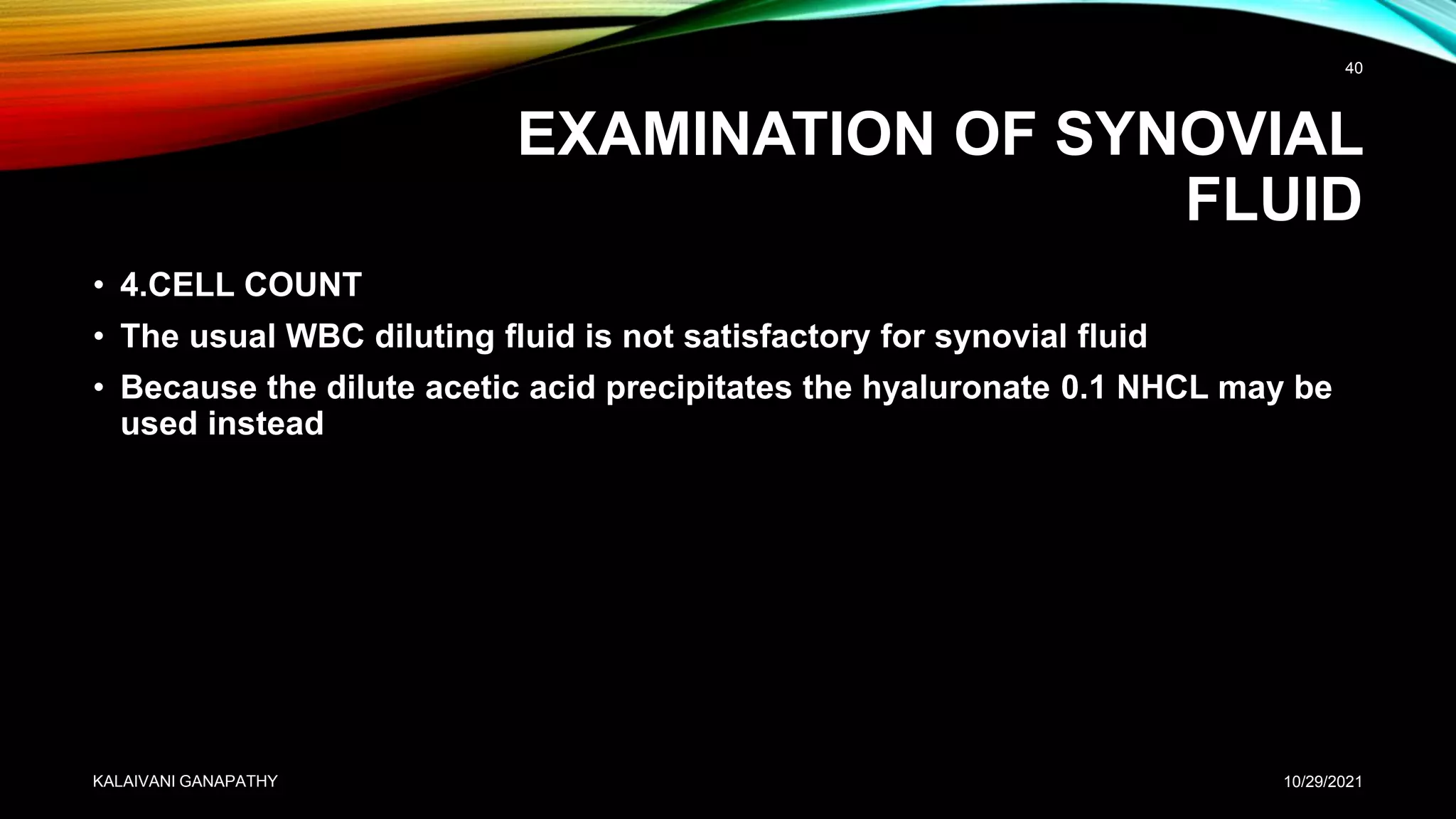 Body fluids & Synovial Fluid | PPTX