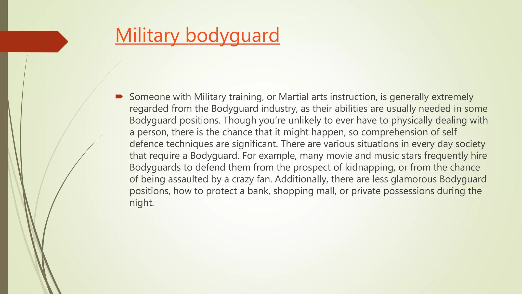 Bodyguard training | PPTX