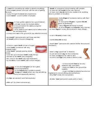 Body idioms | PDF