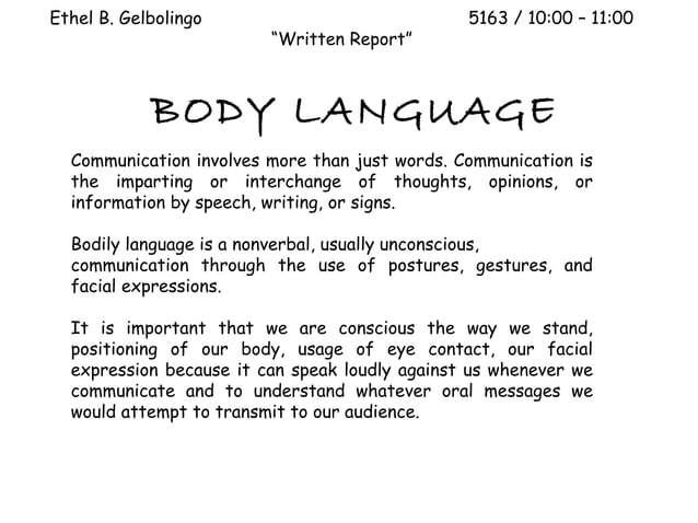 Body language | PPT