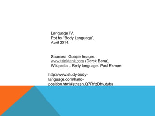 Body language- Speaking activity | PPTX