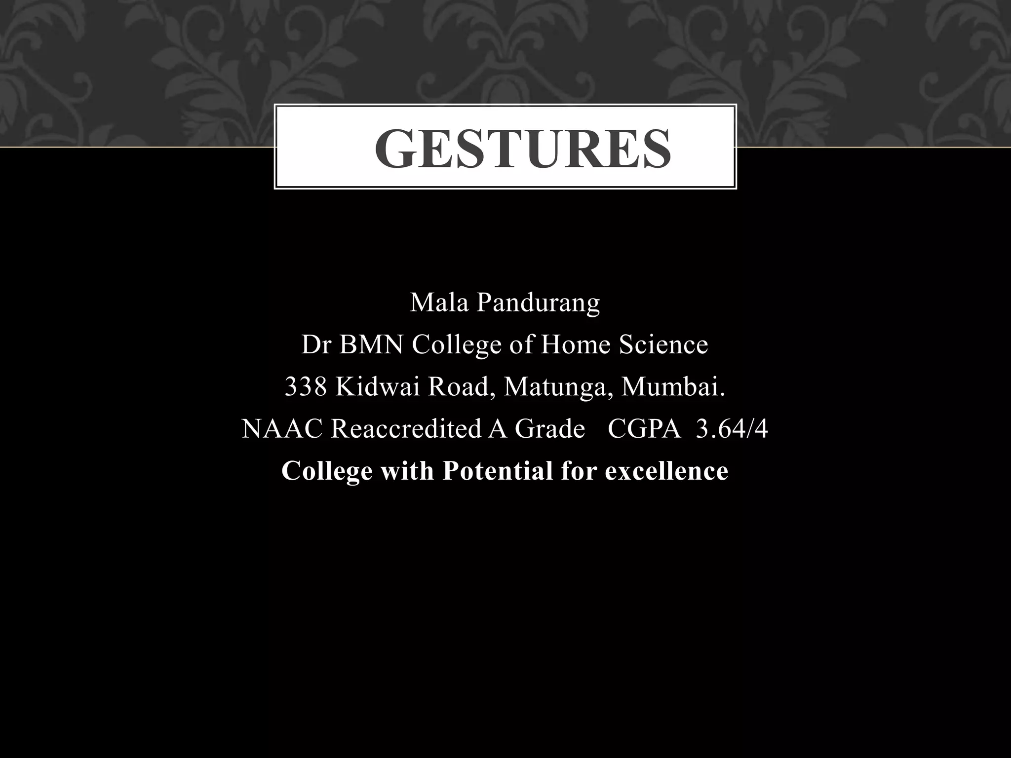 Body language/Types of Gestures | PPT