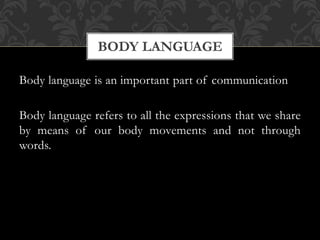 Body language/Types of Gestures | PPT