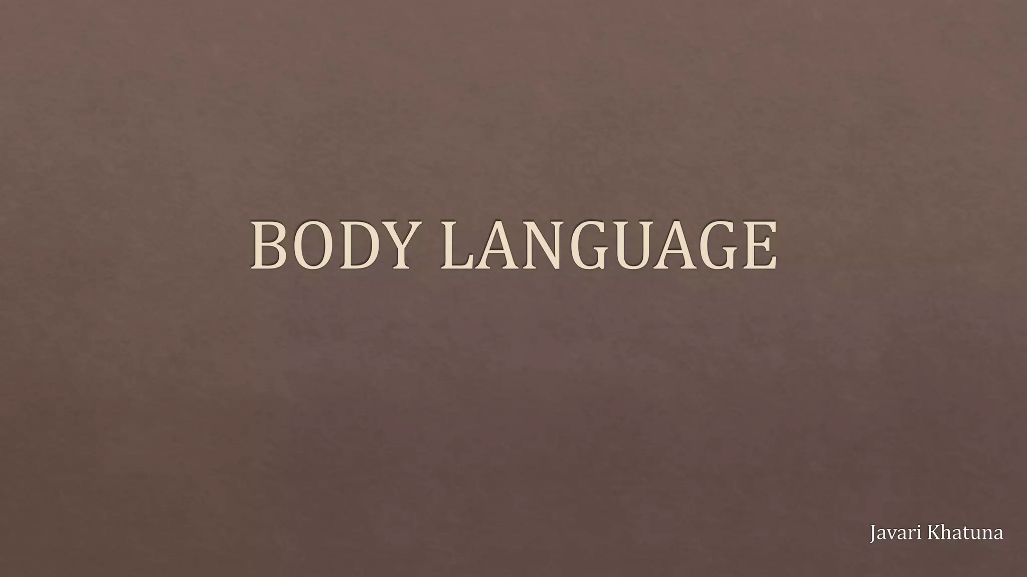 Body language | PPTX