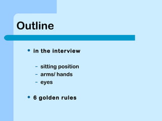 Body language interview | PPT
