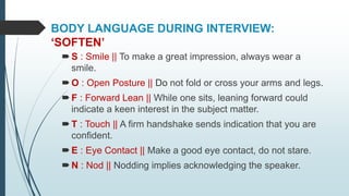 Body language and its importance during Interview. | PPTX
