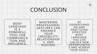 Body Language and Professional Gestures Presentation | PPTX