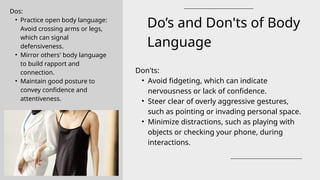 Body Language and Professional Gestures Presentation | PPTX