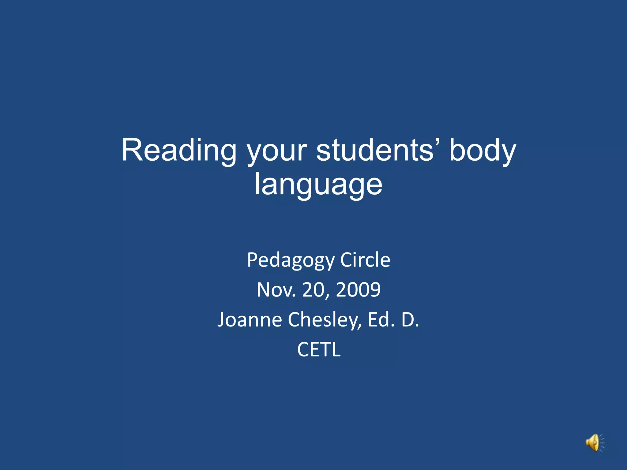 Body Language And Students | PPT